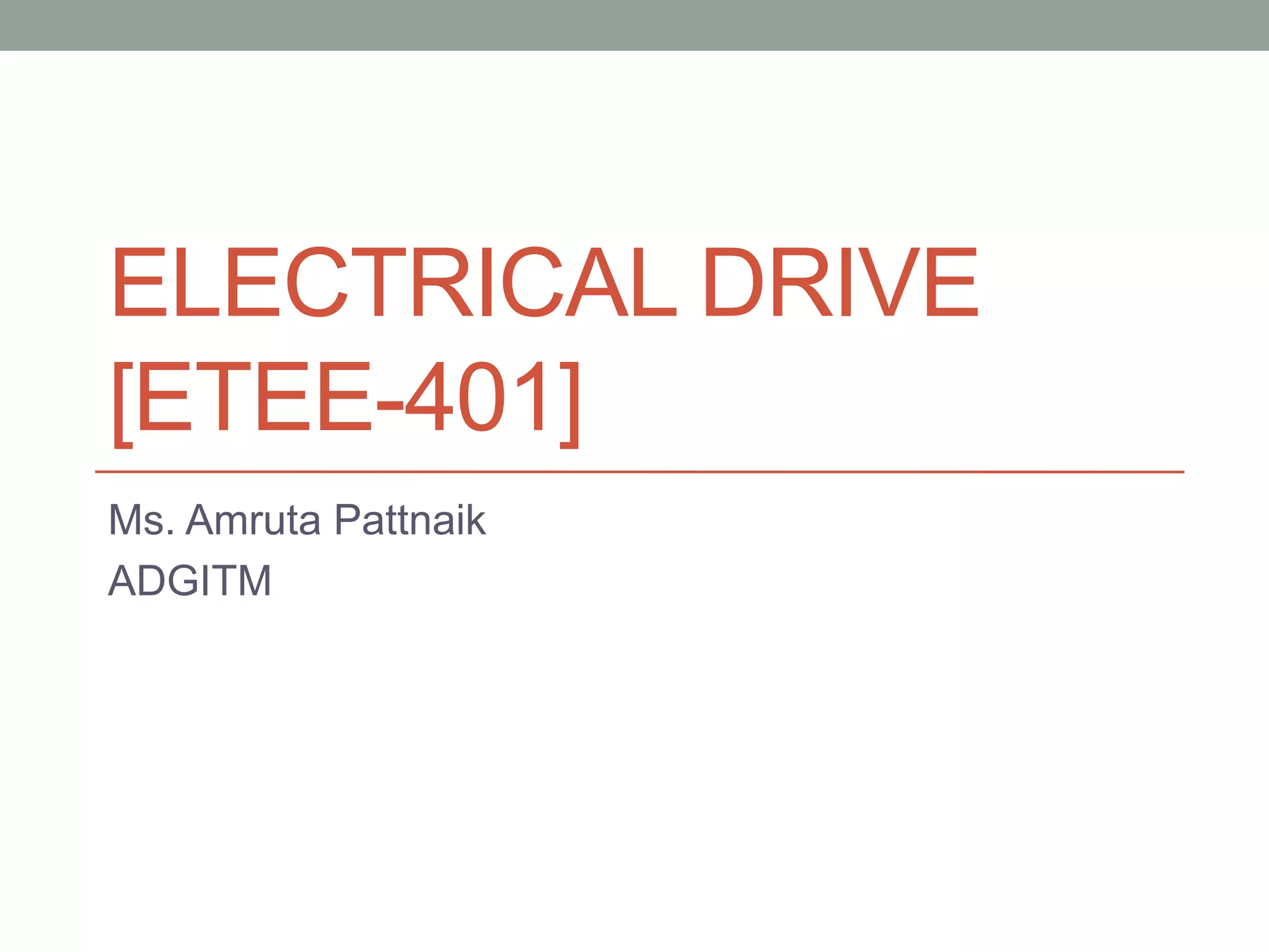 Electrical drive unit 1 as per IP university_EEE | PDF | Radio Control | Hobbies & Interests