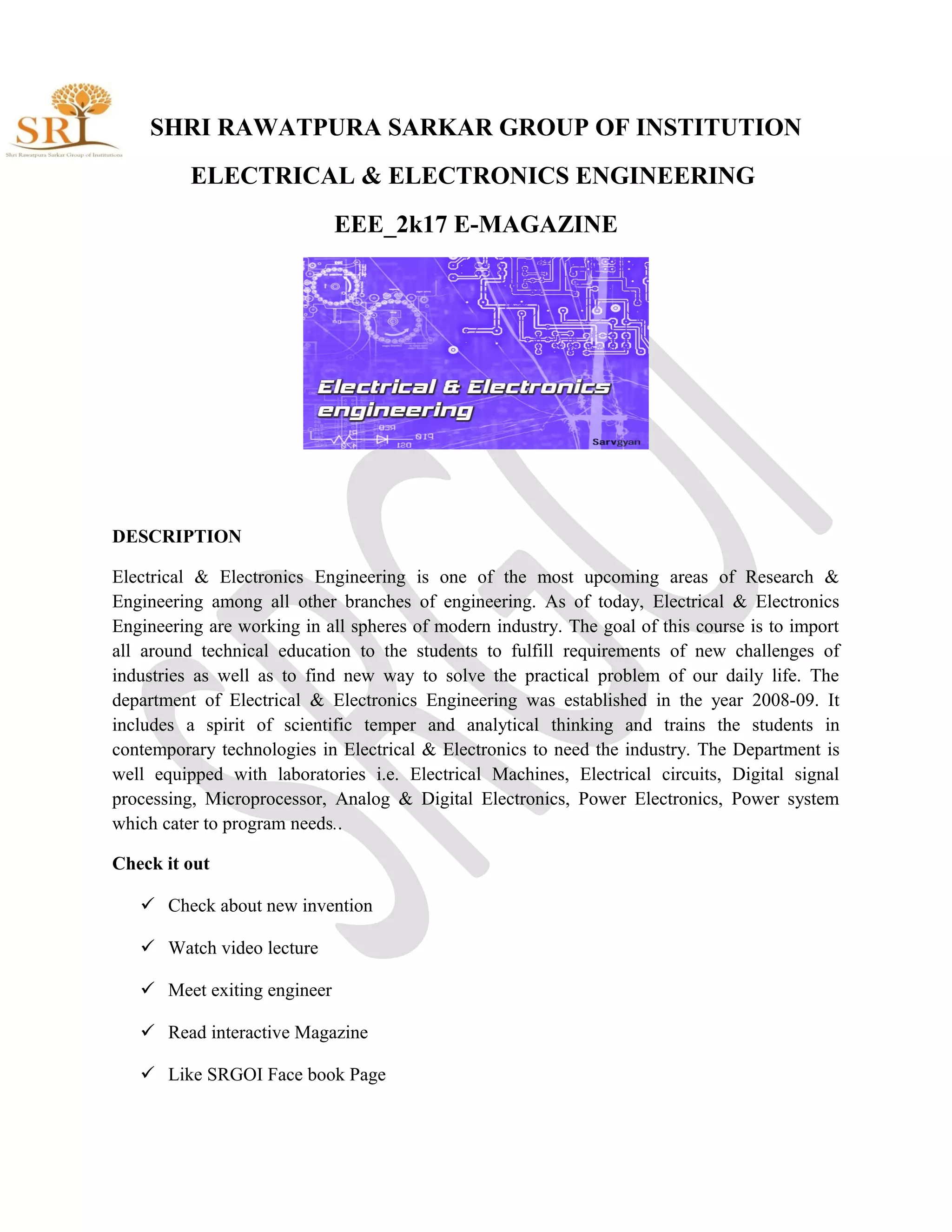 Electrical & electronics engineering | PDF