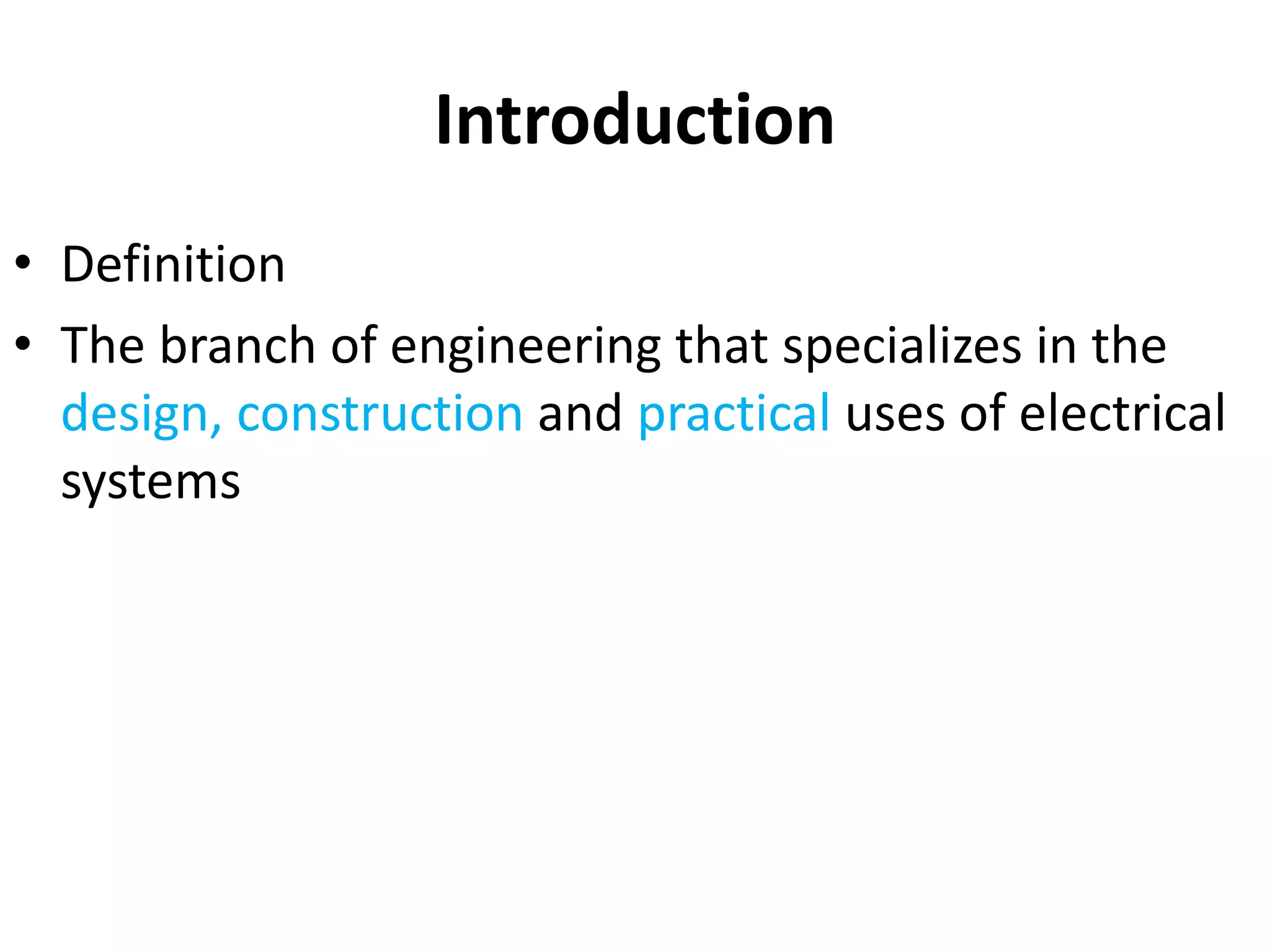 A brief introduction to Electrical engineering | PDF