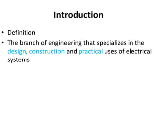 A brief introduction to Electrical engineering | PDF
