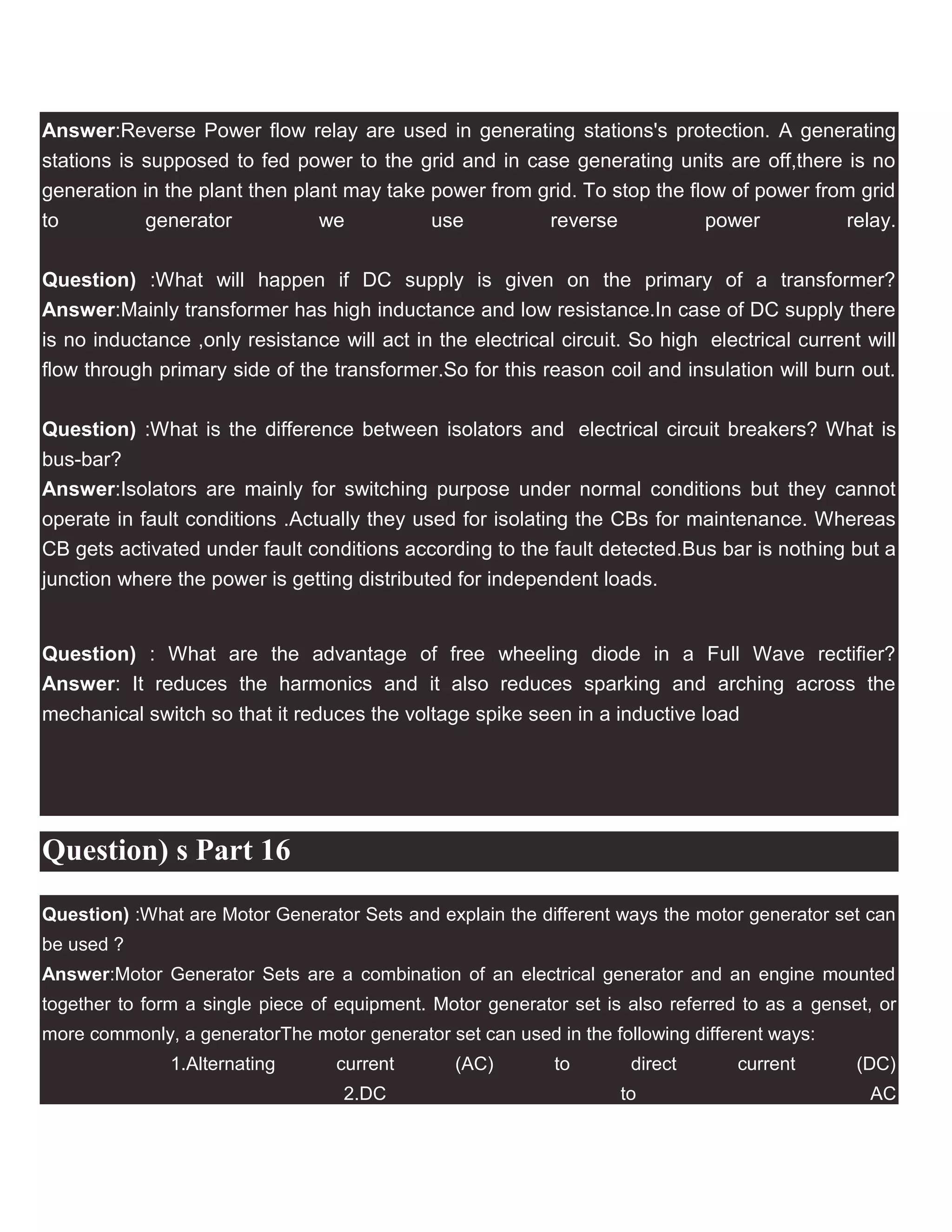 Electrical Engineering Interview Questions | DOCX