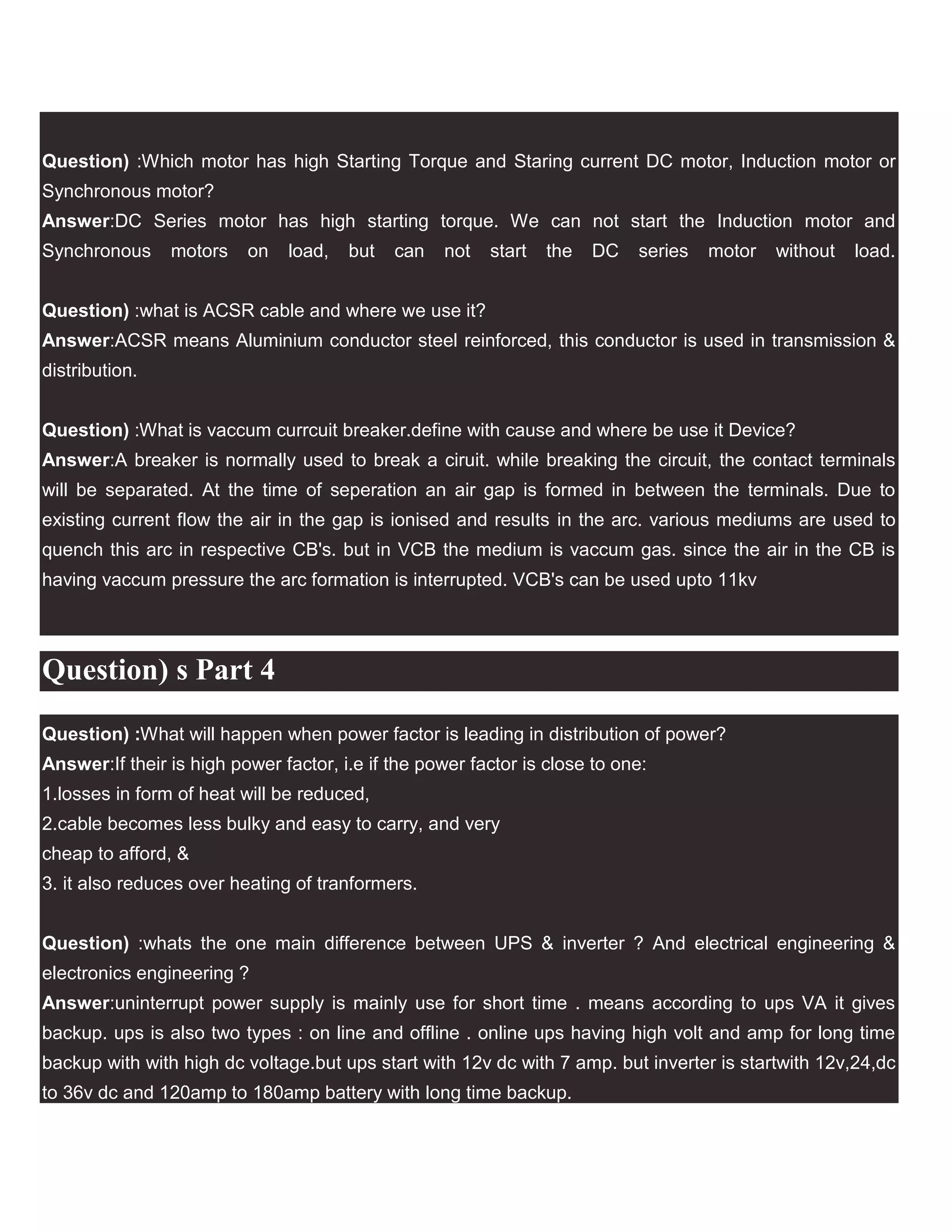 Electrical Engineering Interview Questions | DOCX