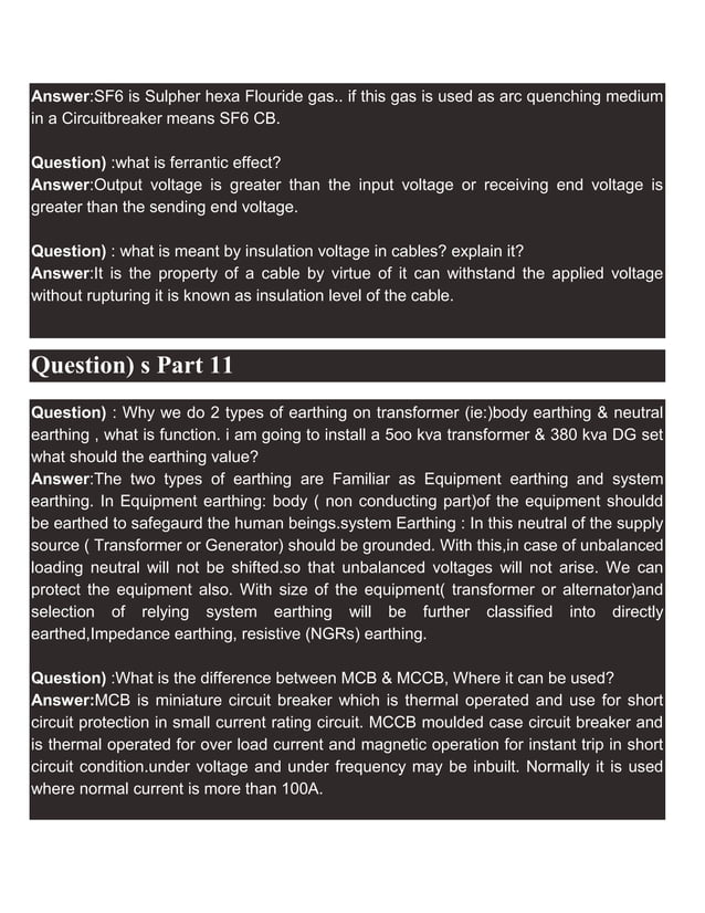 Electrical Engineering Interview Questions | PDF
