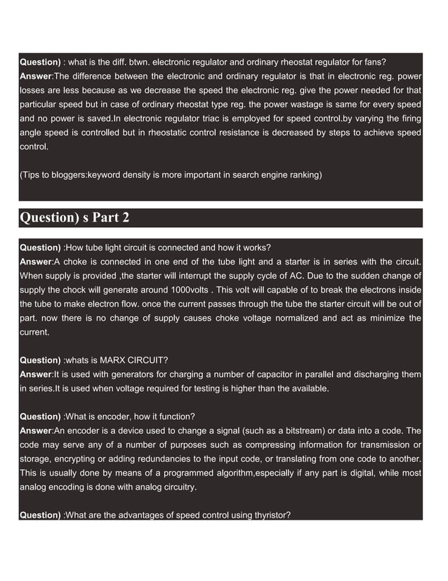 Electrical Engineering Interview Questions | DOCX