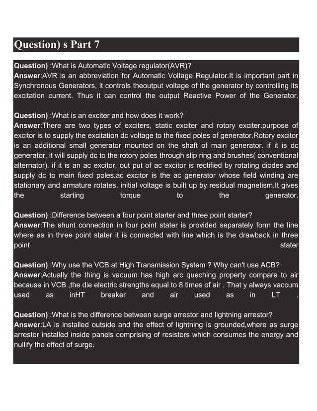 Electrical Engineering Interview Questions | DOCX