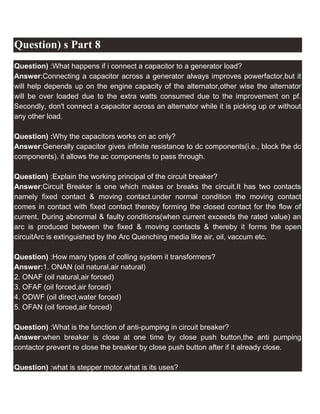 Electrical Engineering Interview Questions | DOCX