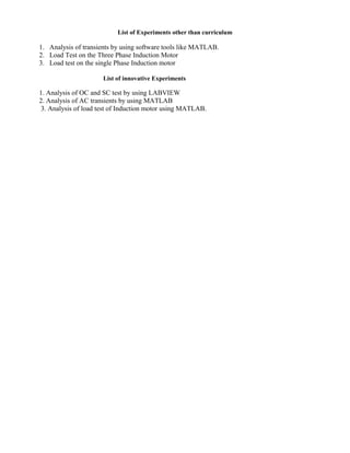 Electrical engineering lab | PDF