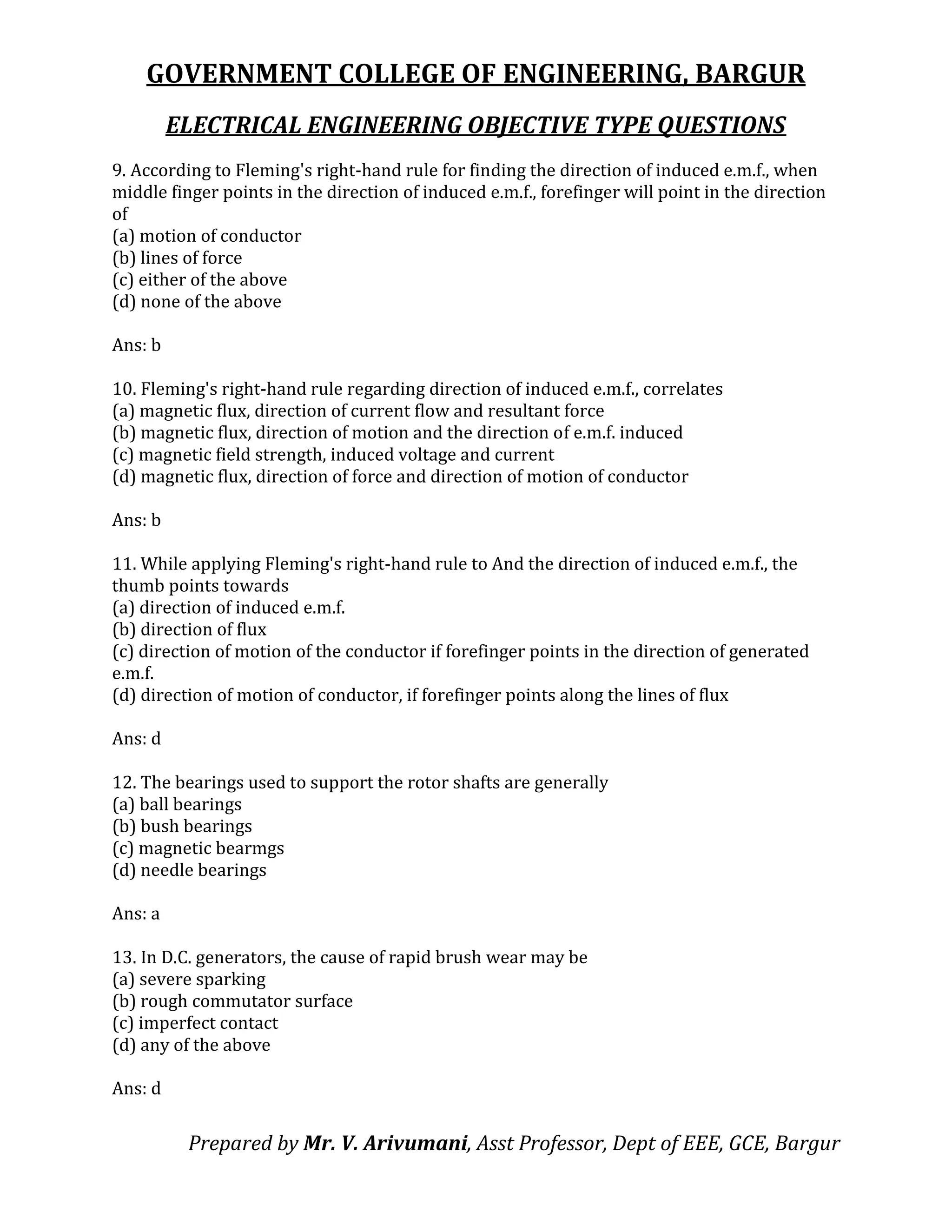 Electrical engineering objective type questions | PDF | Radio Control ...