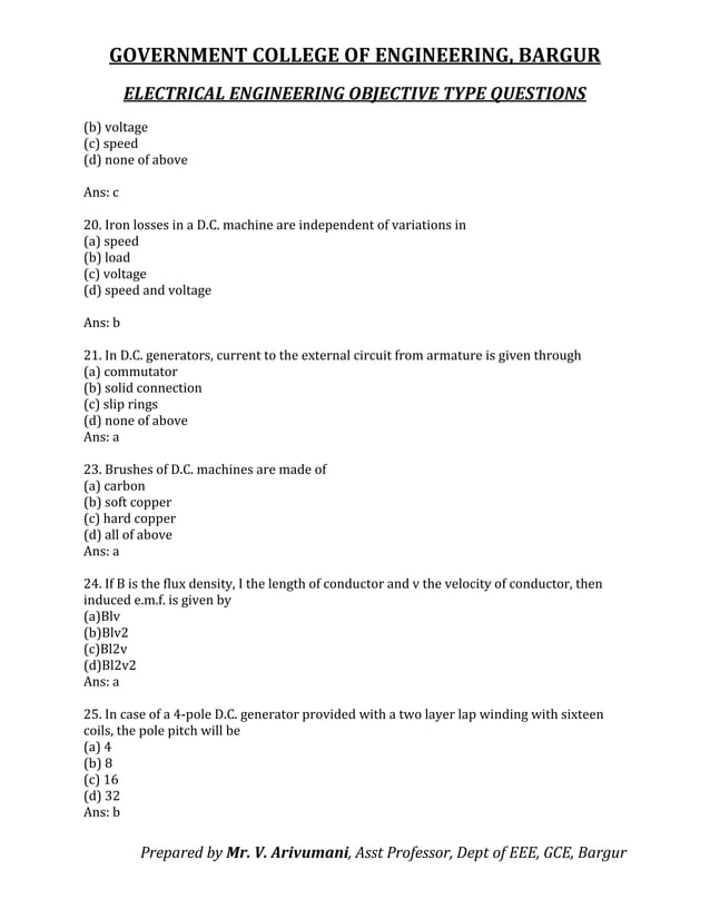 Electrical engineering objective type questions | PDF | Radio Control | Hobbies & Interests