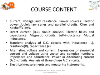Electrical engineering principles lecture slides. circuit analysis by ...
