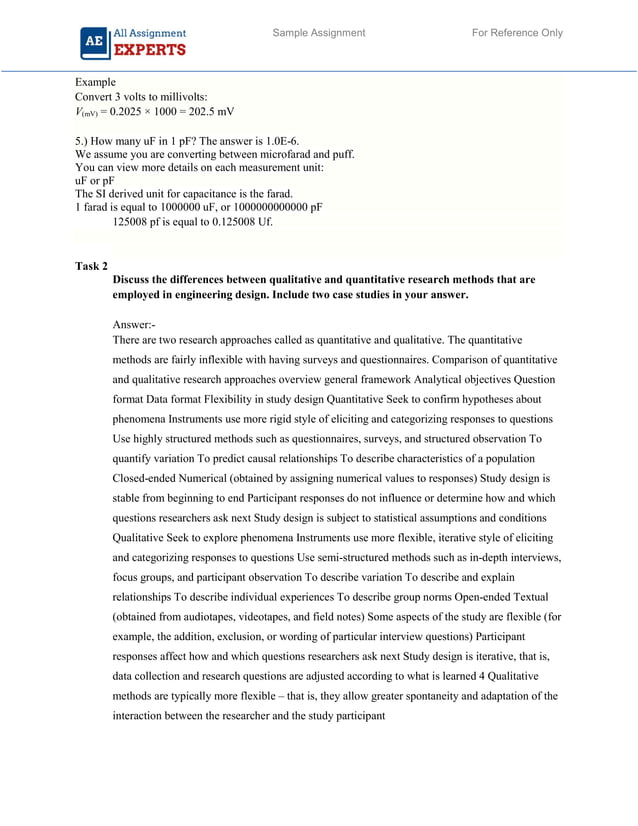 Electrical Engineering Sample Assignment | PDF