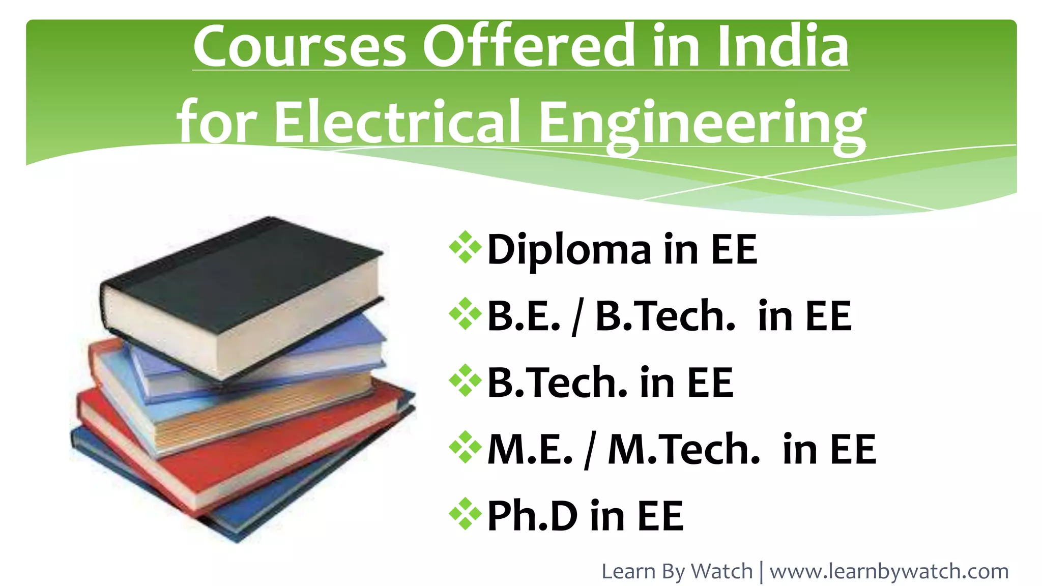 Introduction to Electrical Engineering branch of Engineering | PPTX