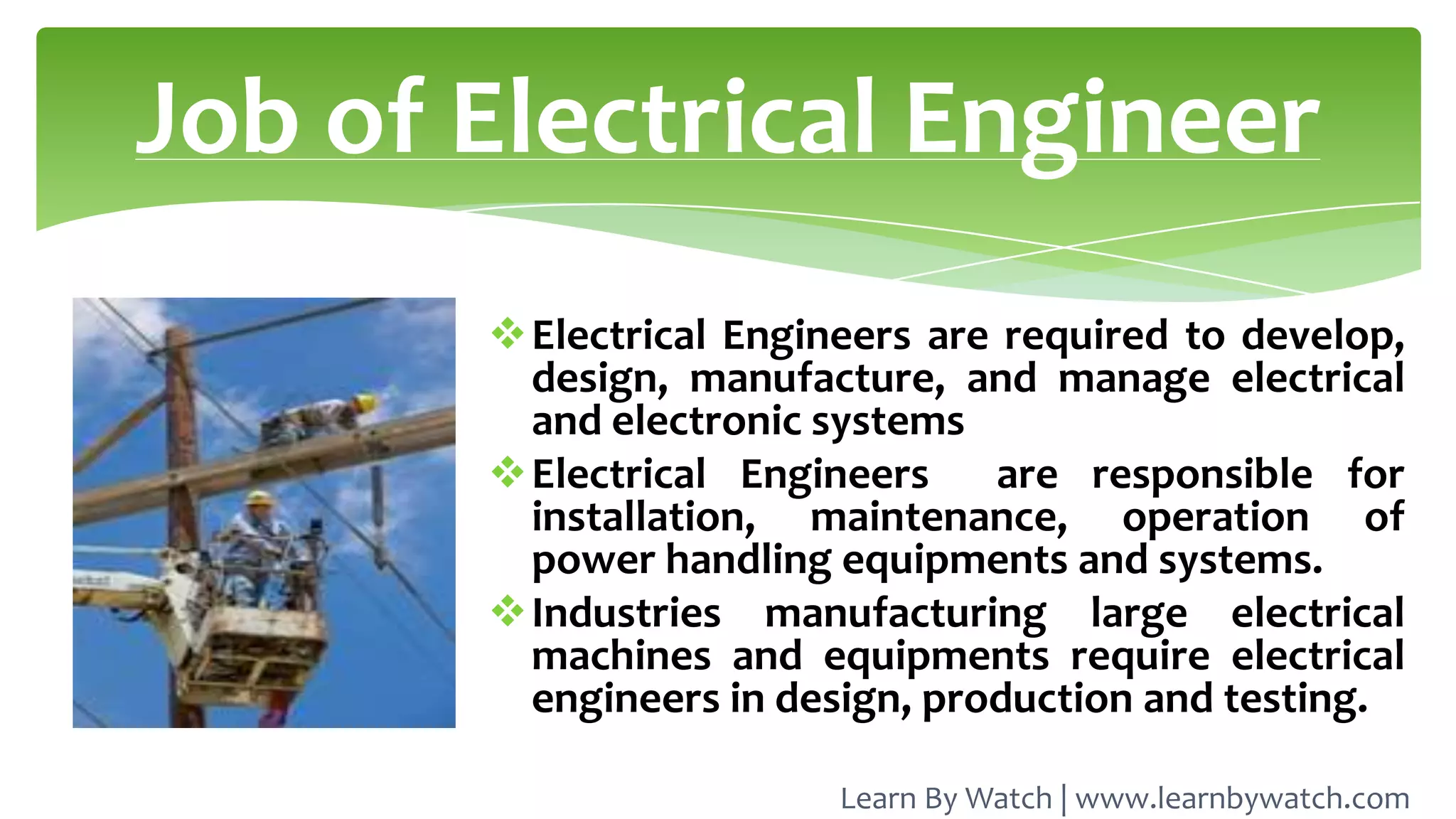 Introduction to Electrical Engineering branch of Engineering | PPTX