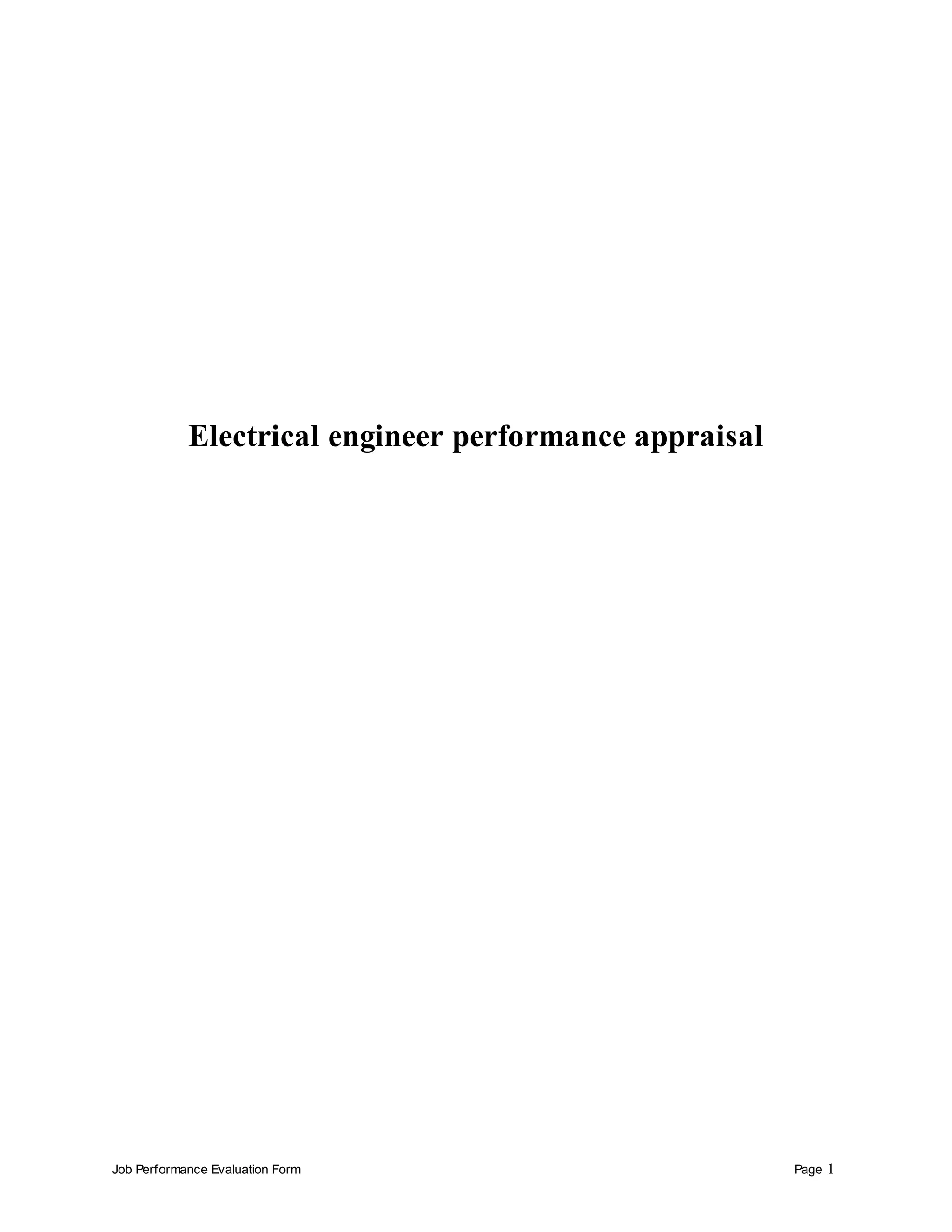 Electrical engineer performance appraisal | DOCX