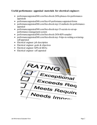Electrical engineer performance appraisal | DOCX