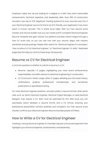 Electrical Engineer Resume Examples & Writing Guide for 2025 | PDF