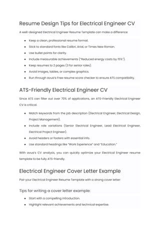 Electrical Engineer Resume Examples & Writing Guide for 2025 | PDF