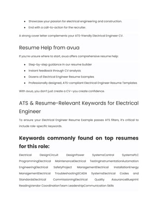 Electrical Engineer Resume Examples & Writing Guide for 2025 | PDF