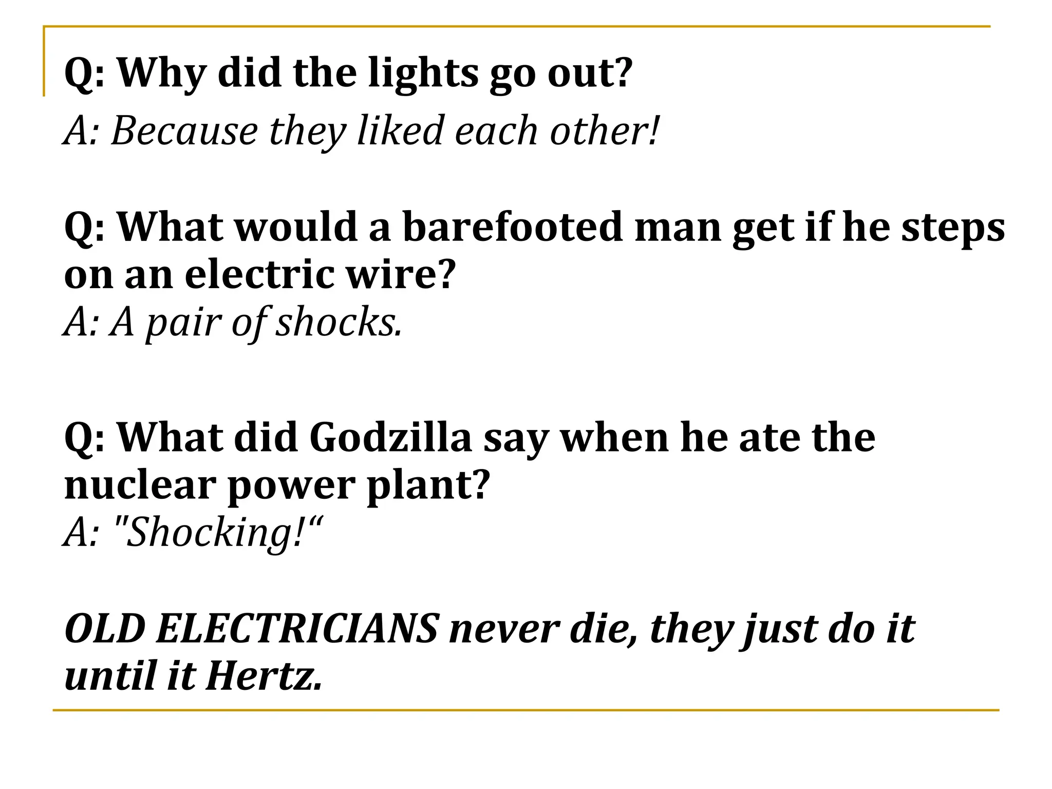 Electrical_Funny.ppt on electrical safety | PPT