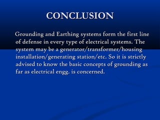 Electrical grounding and earthing systems | PPT