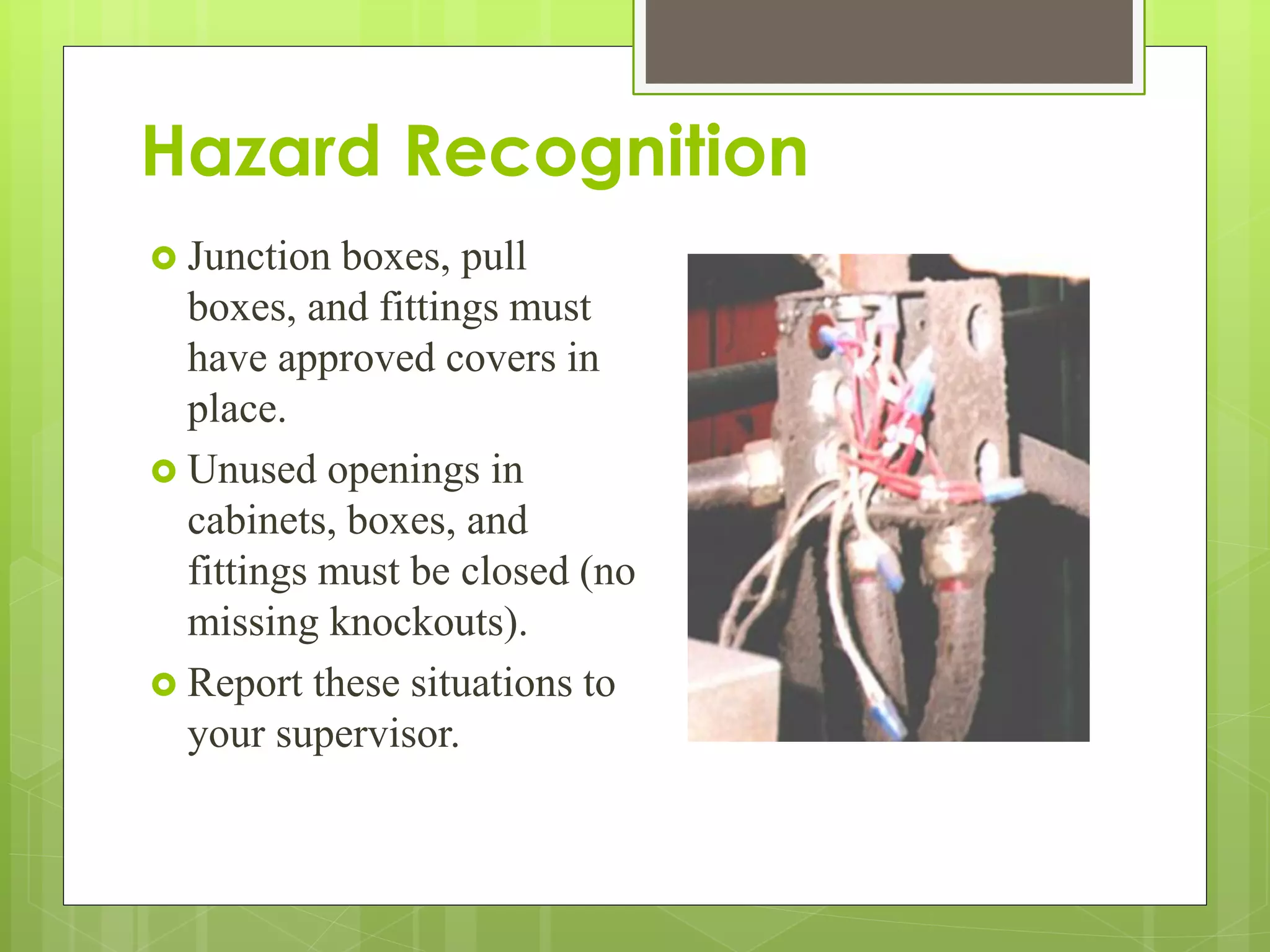 Electrical hazards & safety training