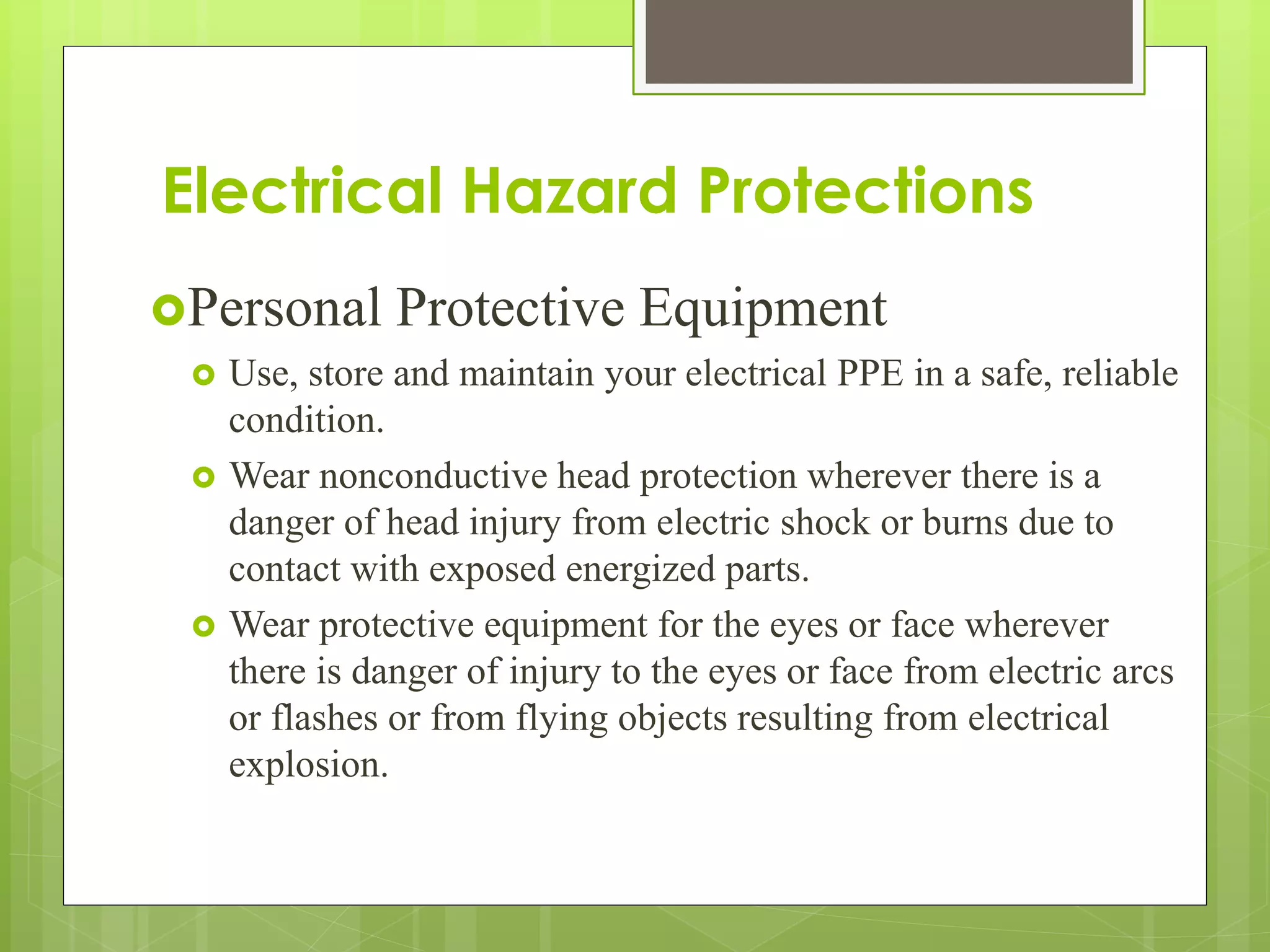 Electrical hazards & safety training