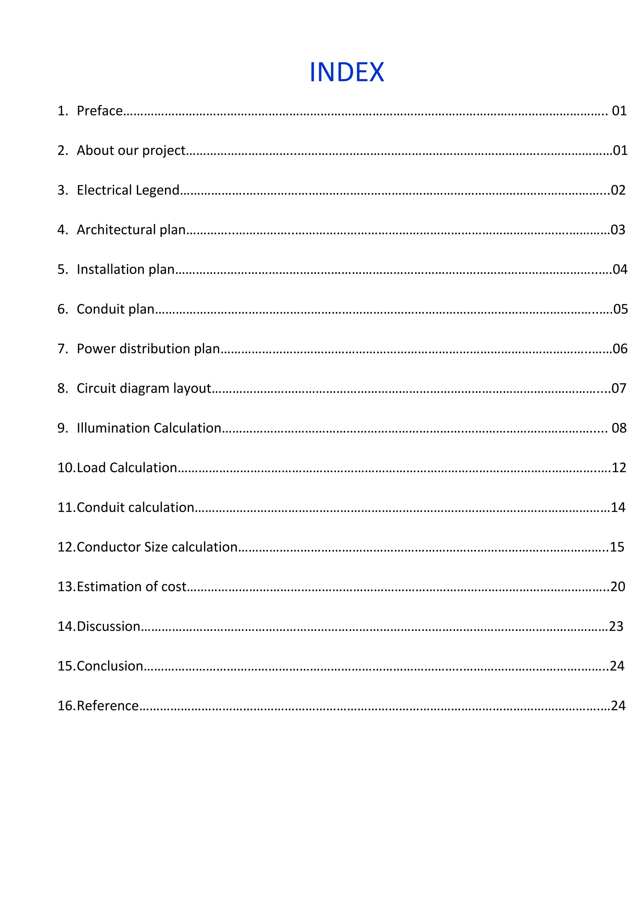 Project on Electrical wiring, installation and total cost calculation ...