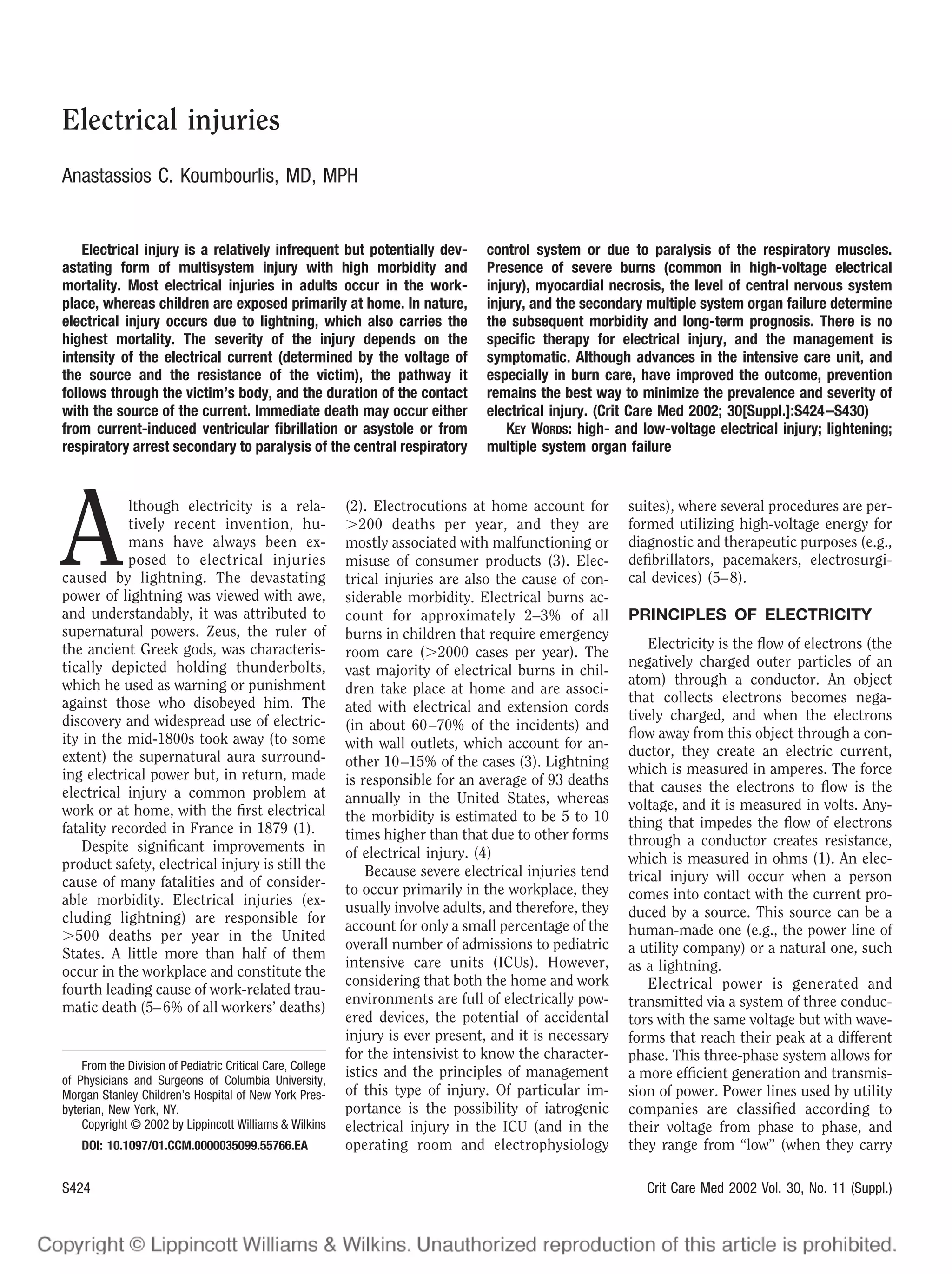 Electrical injuries | PDF