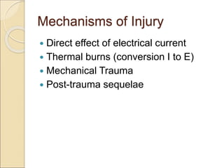 Electrical injuries | PPT