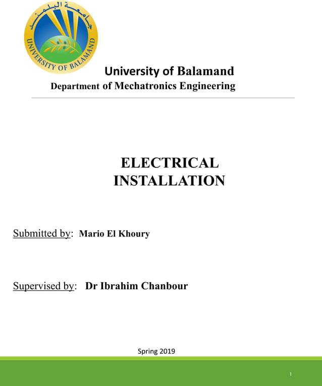 Electrical installation wiring and panel board design | PDF | Home ...