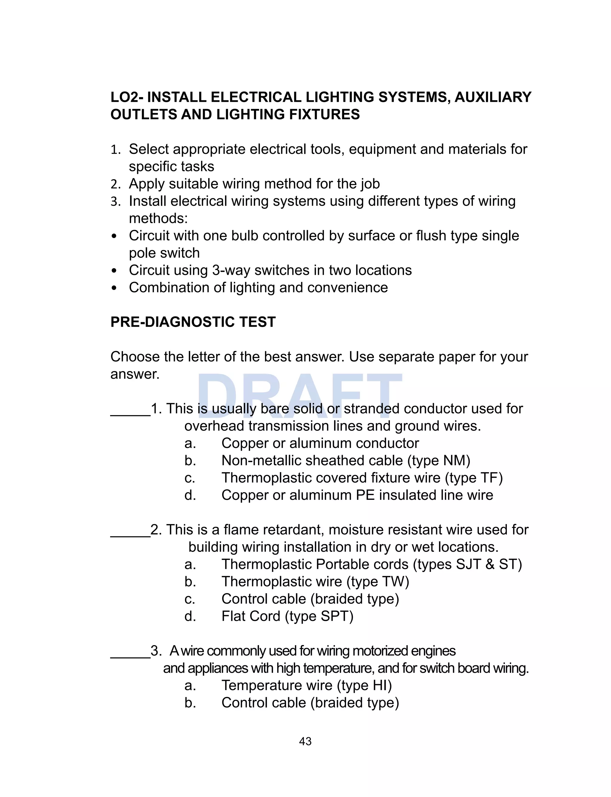 Electrical installation and maintenance module 10 | PDF