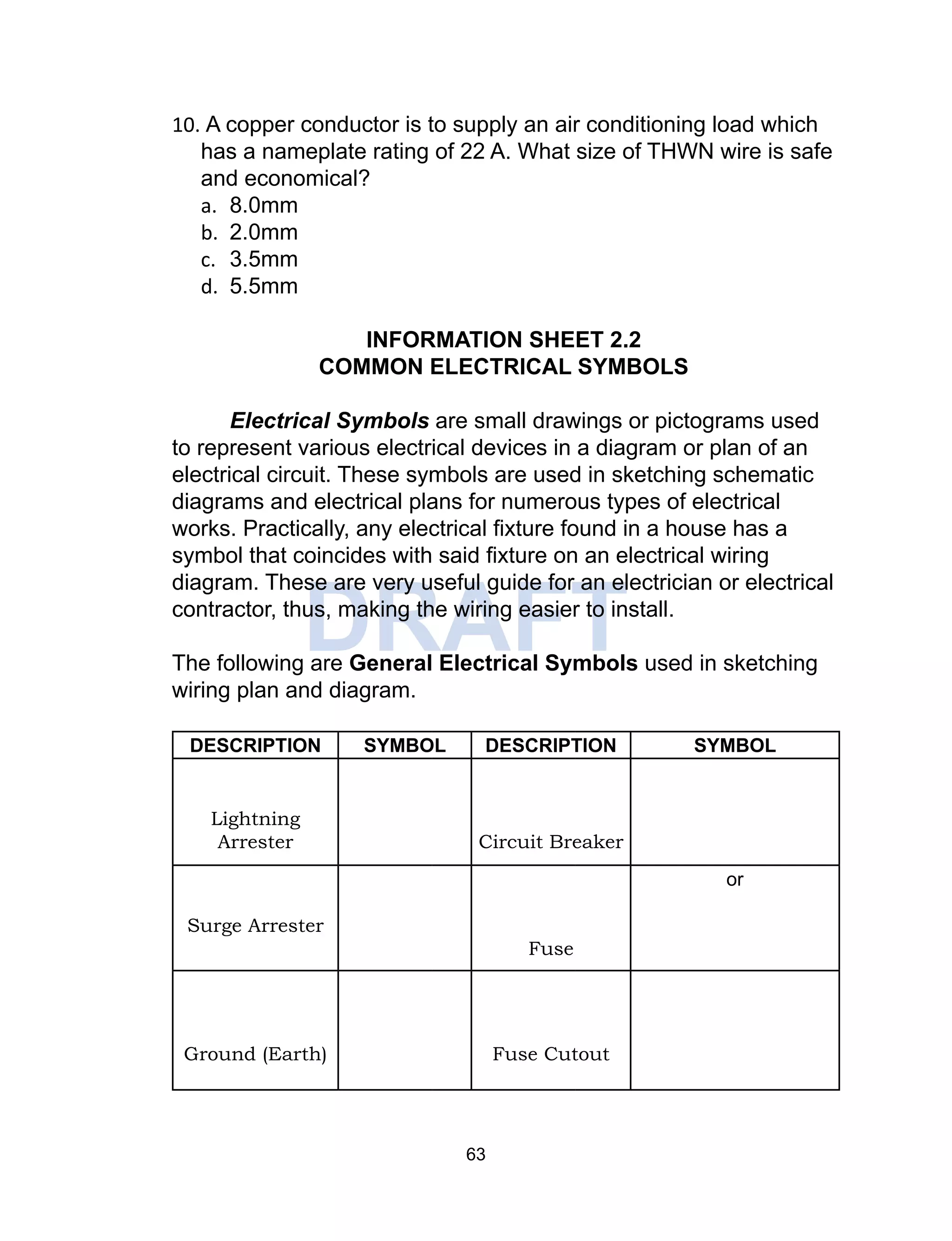 Electrical installation and maintenance module 10 | PDF