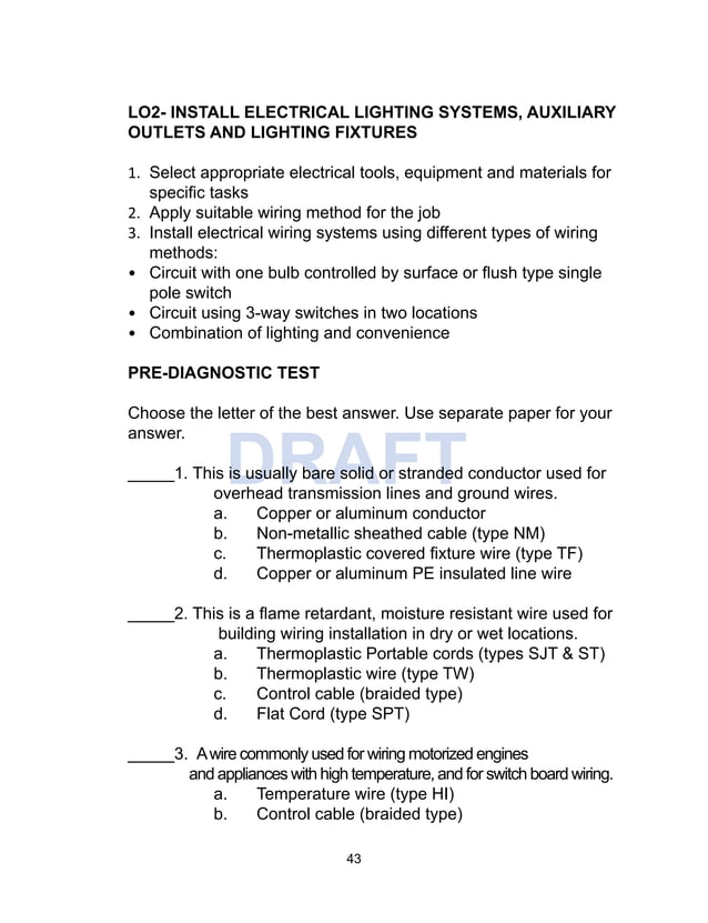 Electrical installation and maintenance module 10 | PDF