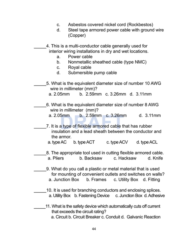 Electrical installation and maintenance module 10 | PDF