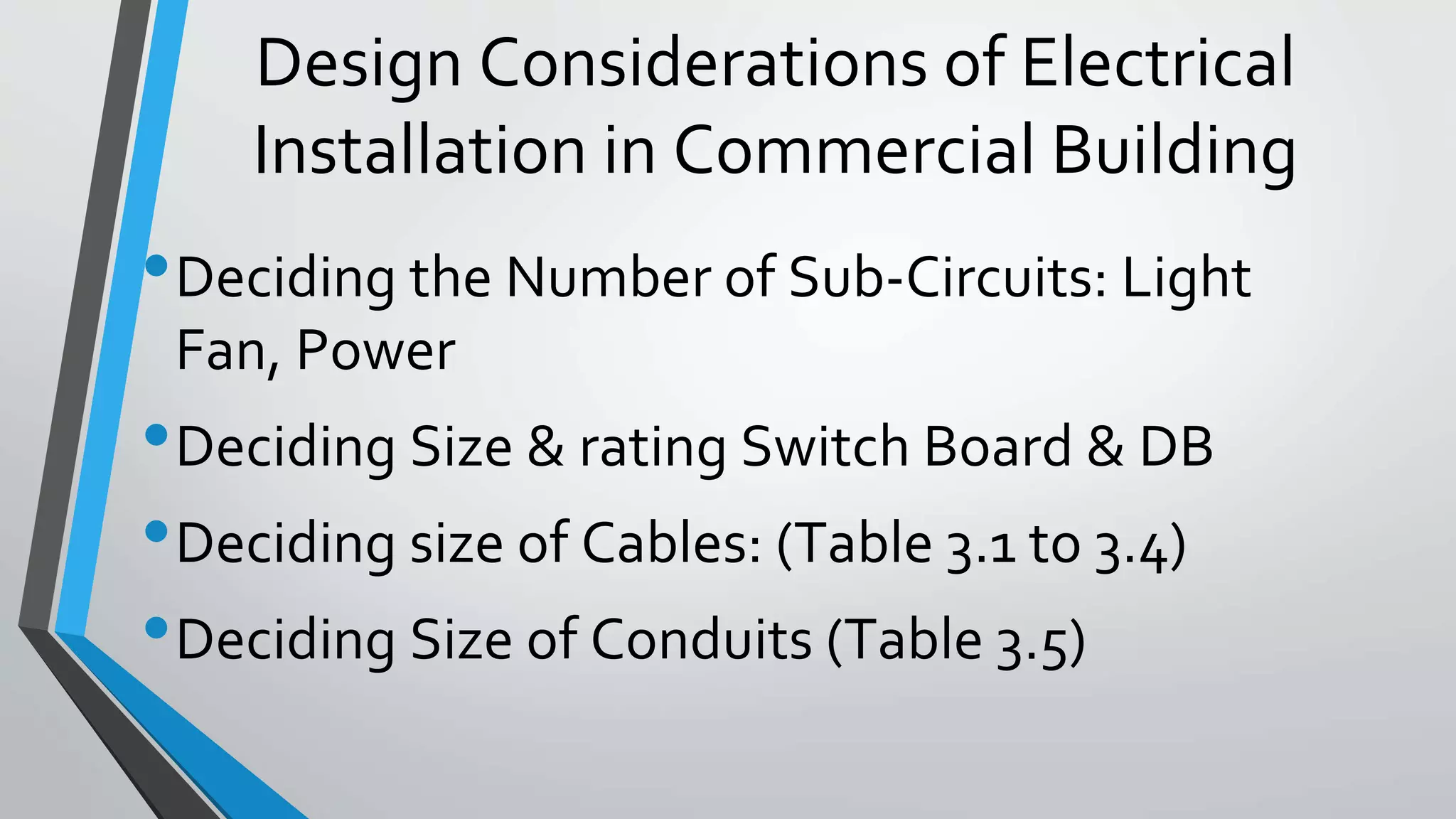 Electrical installation for commercial & public building | PPTX