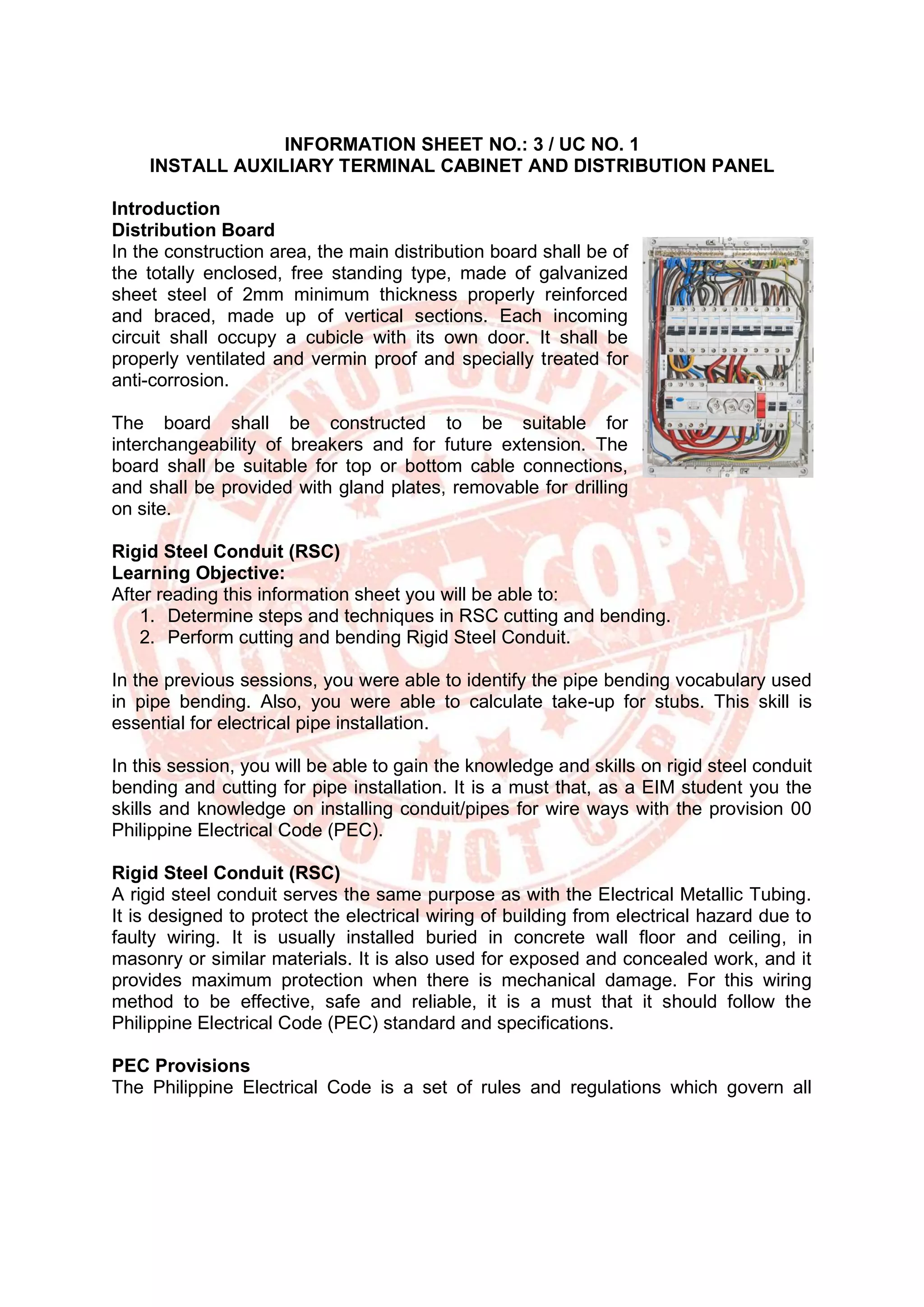 ELECTRICAL INSTALLATION AND MAINTENANCE NC II - CBLM | PDF