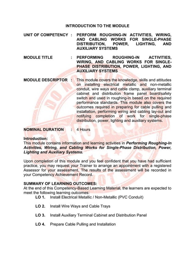 ELECTRICAL INSTALLATION AND MAINTENANCE NC II - CBLM | PDF | Resume ...