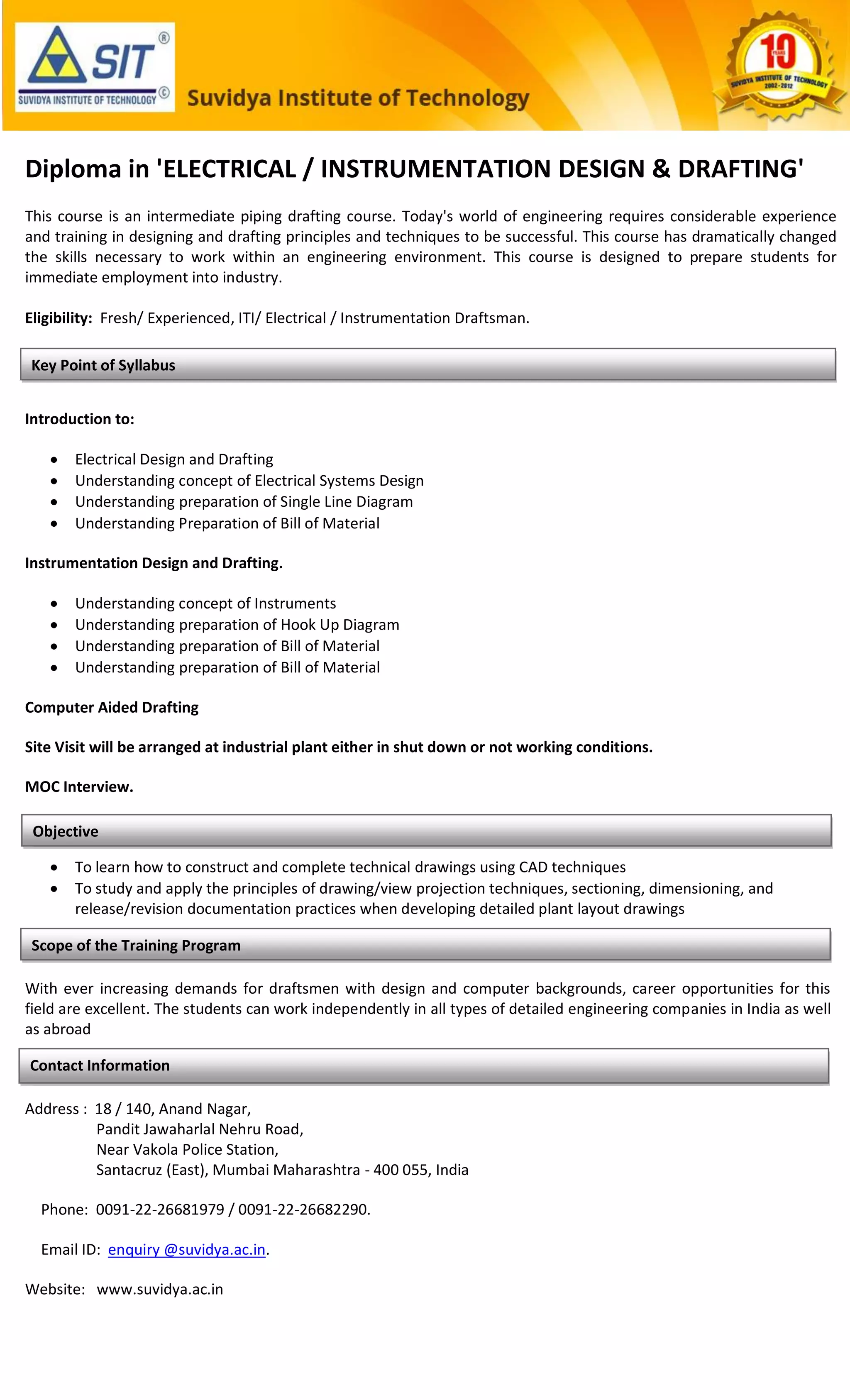 Electrical instrumentation design & drafting | PDF