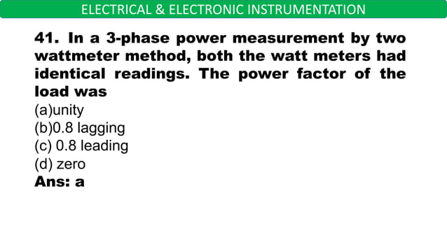 TOP 25 Measurement and Instrumentation PART II - IMPORTANT OBJECTIVE ...