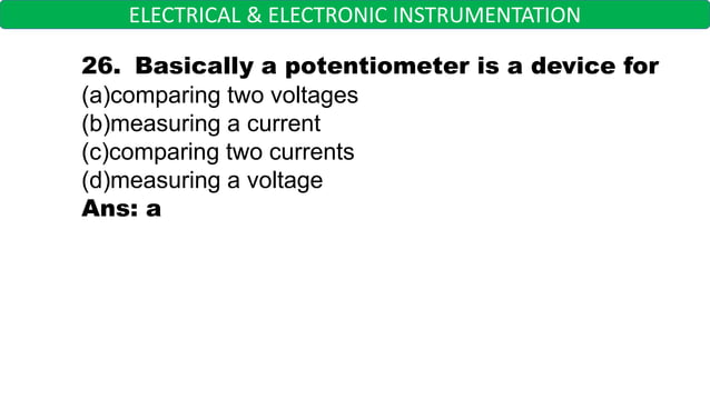 TOP 25 Measurement and Instrumentation PART II - IMPORTANT OBJECTIVE ...