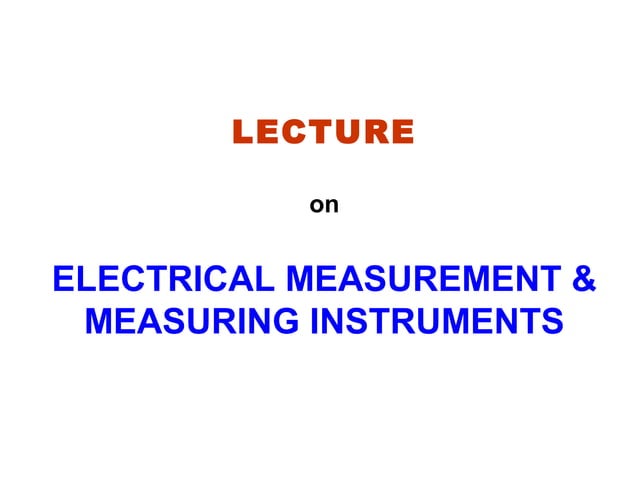 Electrical instruments ppt | PPT
