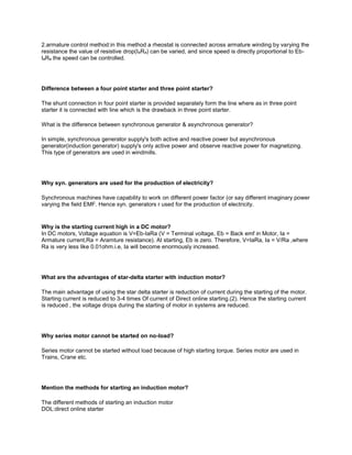 Electrical interview questions from ac | PDF