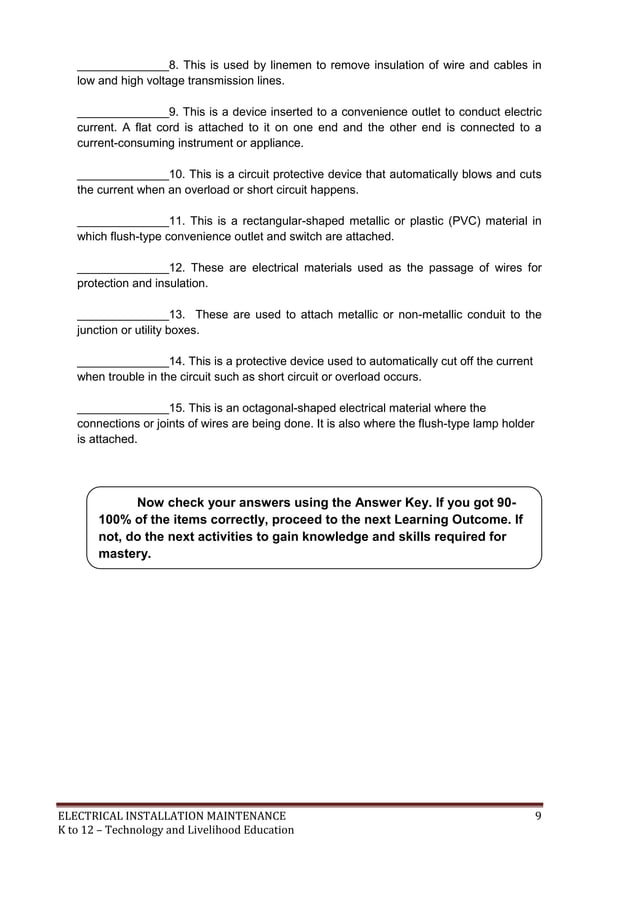 K to 12 Electrical Learning Module | PDF | Secondary Education | Education