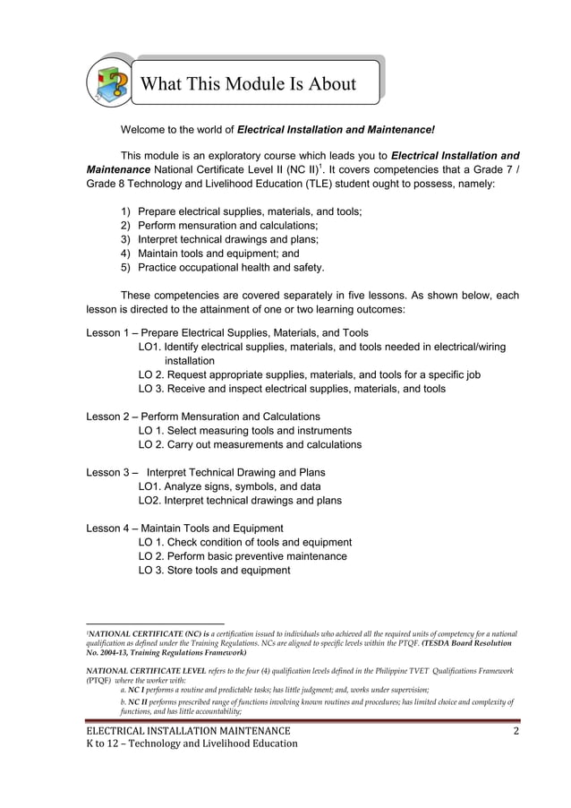 K to 12 Electrical Learning Module | PDF | Secondary Education | Education