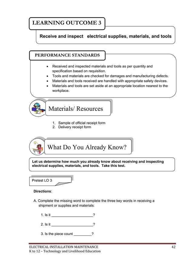 K to 12 Electrical Learning Module | PDF | Secondary Education | Education