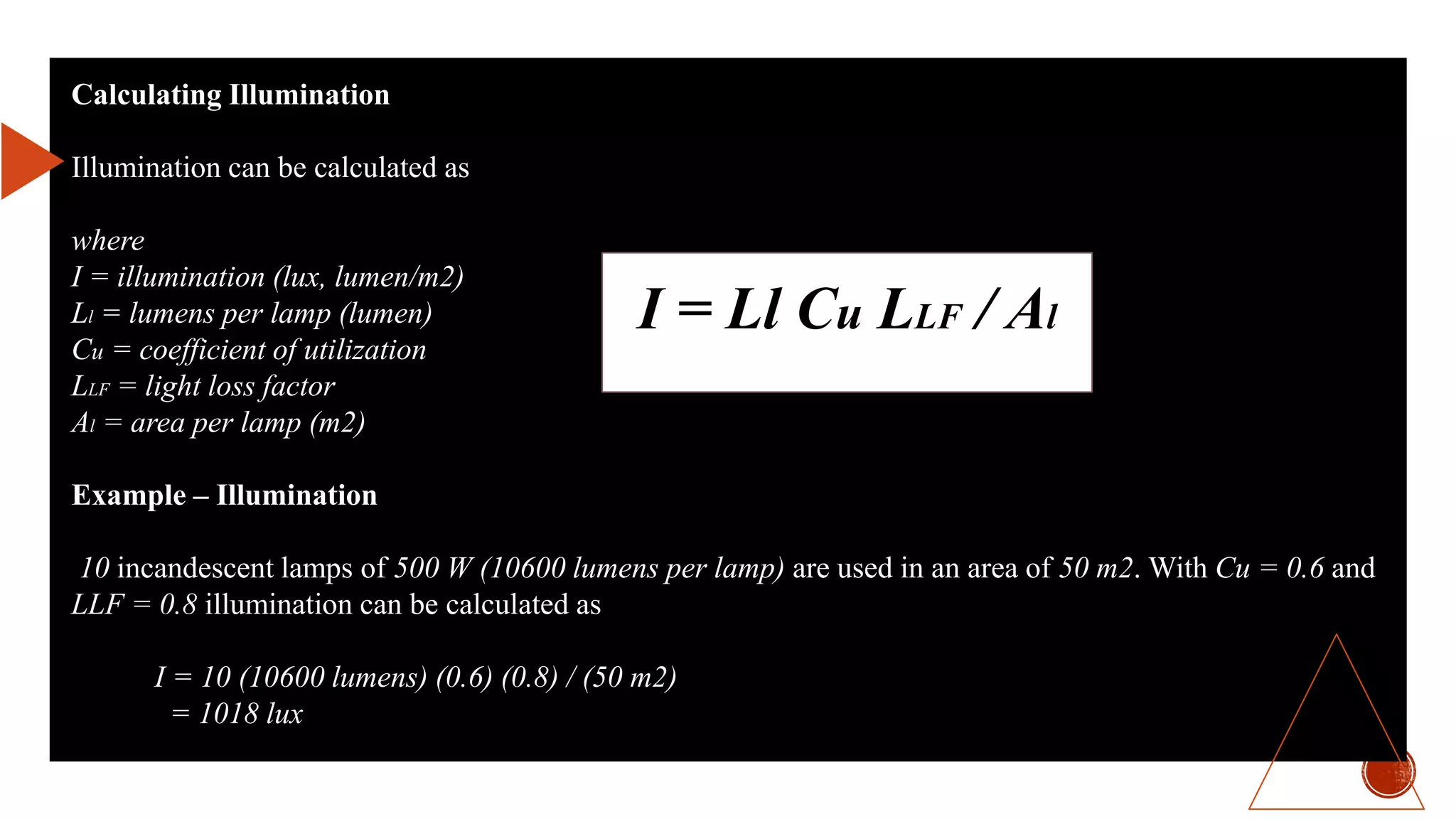 Electrical lighting design and calculations | PPTX