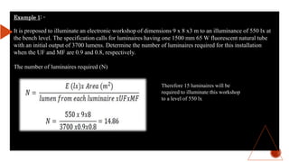Electrical lighting design and calculations | PPTX