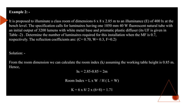 Electrical lighting design and calculations | PPTX