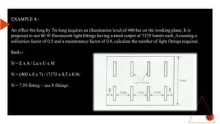 Electrical lighting design and calculations | PPTX