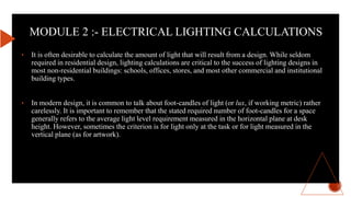 Electrical lighting design and calculations | PPTX